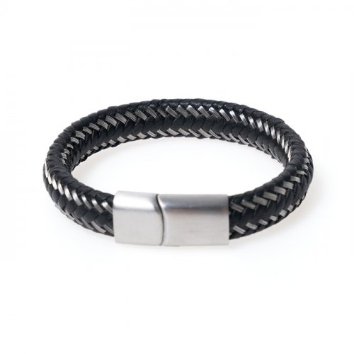MUSINSA | JBANS CLASSIC Steelmix Herringbone Leather Couple Bracelet ...
