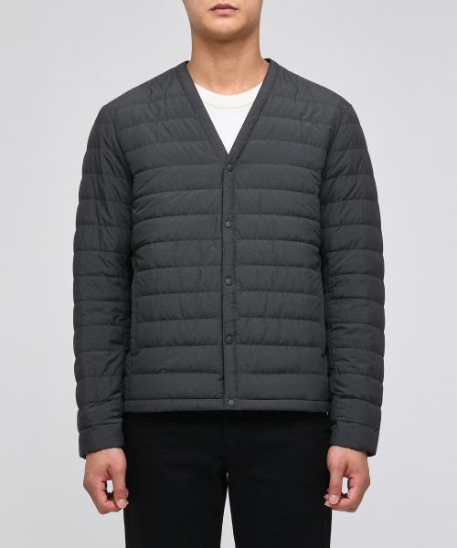 MUSINSA | MUSINSA STANDARD V-NECK LIGHT DOWN JACKET_CHARCOAL GRAY