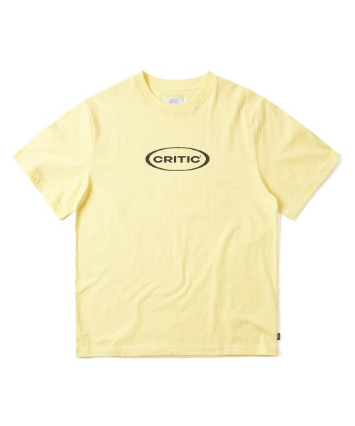 MUSINSA | CRITIC OVAL LOGO SHORT SLEEVE T-SHIRT PASTEL YELLOW