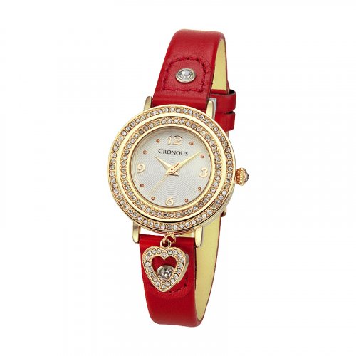 MUSINSA | CRONOUS CRD77008A-GDRED Women's Watch Leather Watch