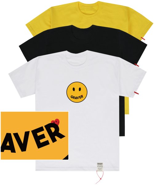 MUSINSA | GRAVER [UNISEX] SMILE HIDDEN HEART TONGS PRINTED SHORT SLEEVE ...