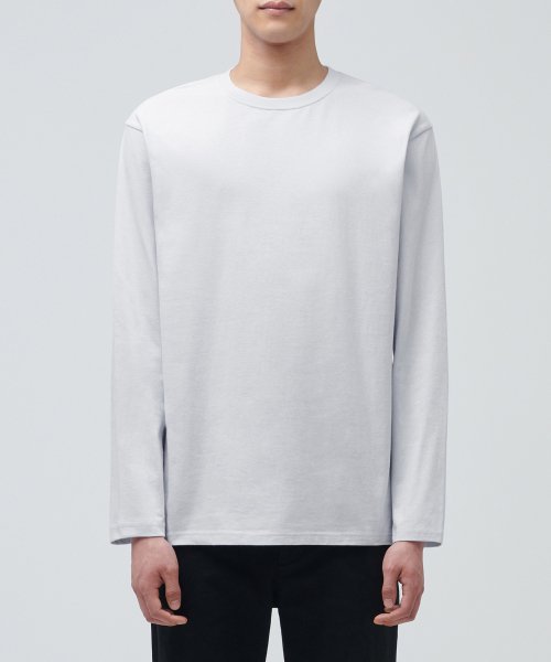 MUSINSA | MUSINSA STANDARD Basic Long Sleeve T-Shirt [Ash Gray]
