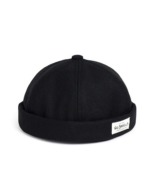 MUSINSA | WILD BRICKS MELTON WOOL BRIMLESS CAP (black)