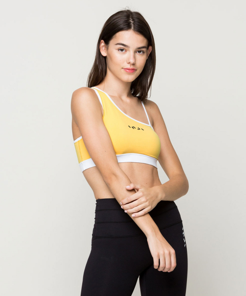 MUSINSA | INJIACTIVE ONE SHOULDER Sports Bra Aspen Yellow