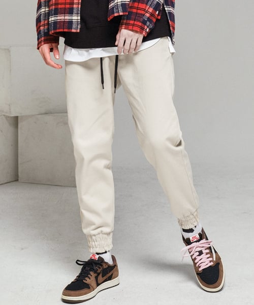 MUSINSA | SEVENSELAH STRONG COTTON BASIC JOGGER (CREAM BEIGE)