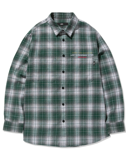 MUSINSA | LMC LMC OMBRE PLAID SHIRT green