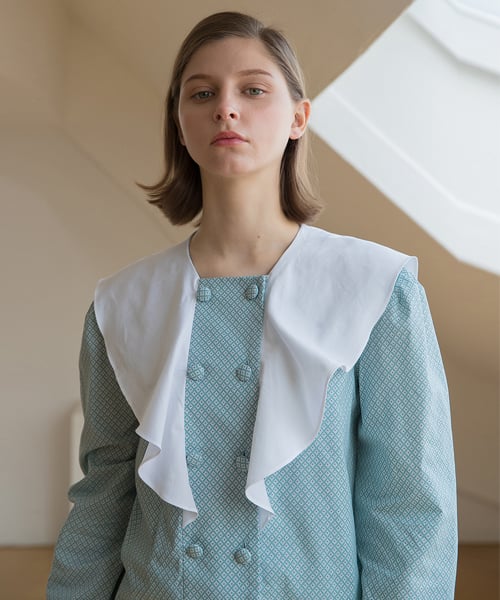 MUSINSA | CLET Flare Collar Blouse (Mint)