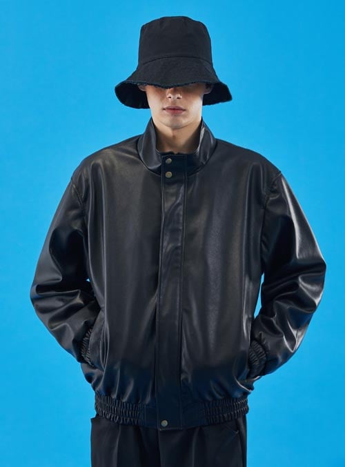 MUSINSA | KOLEAT MENS OVERSIZED MILD LEATHER PLACKET JACKET