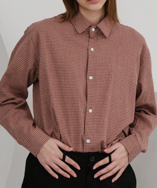 MUSINSA | GLW STANDARD MINI CHECK SHIRT BROWN