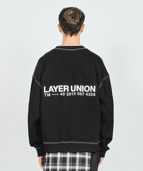 레이어 유니온(LAYER UNION) CTRS ST HEAVY OVER SWEATSHIRT BLACK - 34,800 | 무신사 스토어
