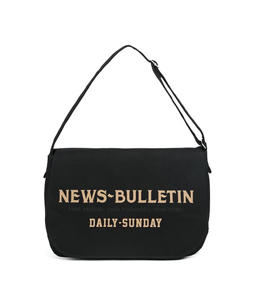 MUSINSA | WILD BRICKS CANVAS NEWSBOY BAG (black)
