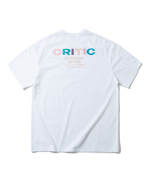 MUSINSA | CRITIC COLORIZE BACKSIDE SHORT SLEEVE T-SHIRT WHITE