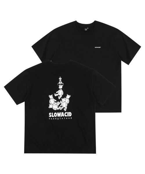 슬로우애시드(SLOW ACID) SLOWACIDXTEDDYISLAND 캐치 테디 반팔티 (블랙) - 사이즈 & 후기 | 무신사