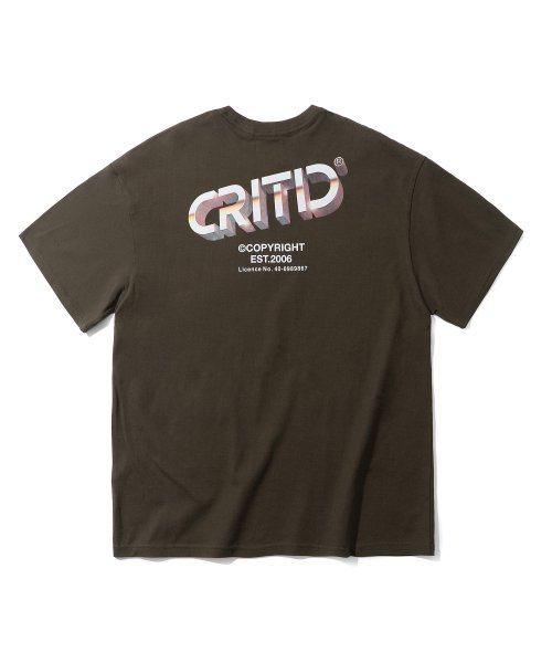 MUSINSA | CRITIC METALIC LOGO SHORT SLEEVE T-SHIRT KHAKI