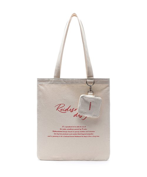 MUSINSA | ROIDESROIS Combine Pouch Eco Bag (Ivory/Red)