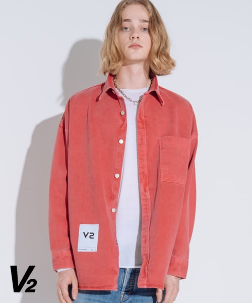MUSINSA | VTWO OVERFIT PIGMENT POCKET LOGO JACKET_RED