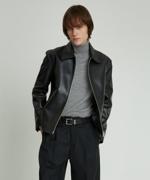 MUSINSA | ANDROS [ESSENTIAL] Trento Simple Leather Jacket
