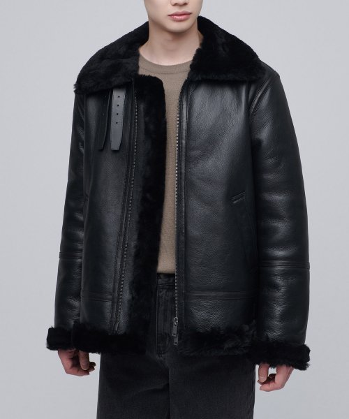 MUSINSA | MUSINSA STANDARD REAL MOUTON JACKET_BLACK