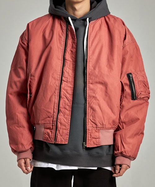 MUSINSA | TAKEASY WASHED OUT VINTAGE MA-1 (RED TINT)