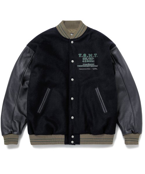디스이즈네버댓(THISISNEVERTHAT) PKM Rizamon Varsity Jacket Navy/Olive - 사이즈 ...