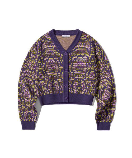 MUSINSA | OIOICOLLECTION PYTHON PATTERN KNIT CARDIGAN [PINK]
