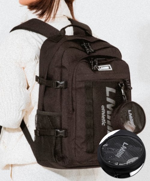 MUSINSA | LEMINE Mesh Basic Backpack-Black-