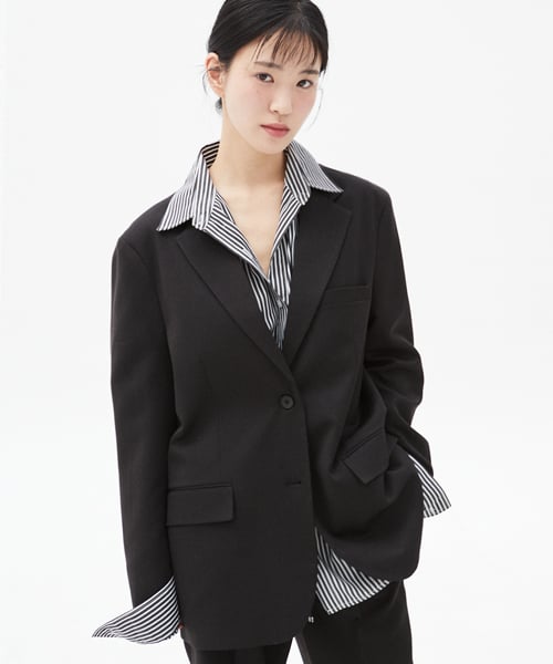 MUSINSA | NOIAGO NOI305 Two Button Single Jacket (Black)