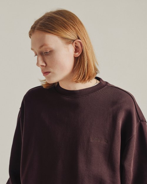 MUSINSA | BESLOW [ORIGINALS] 21SS VENTI SMALL ARC LOGO SWEATSHIRT DARK ...