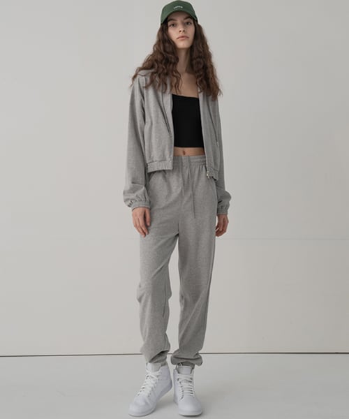 MUSINSA | LADY VOLUME CIRCULAR KNITTING TRACK SUIT_SET-UP_GREY