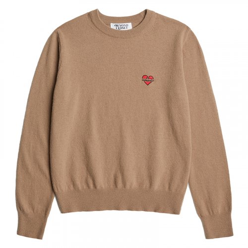 MUSINSA | BEYOND CLOSET [WOMENS EDITION] NOMANTIC CASHMERE BASIC LOGO KNIT BEIGE