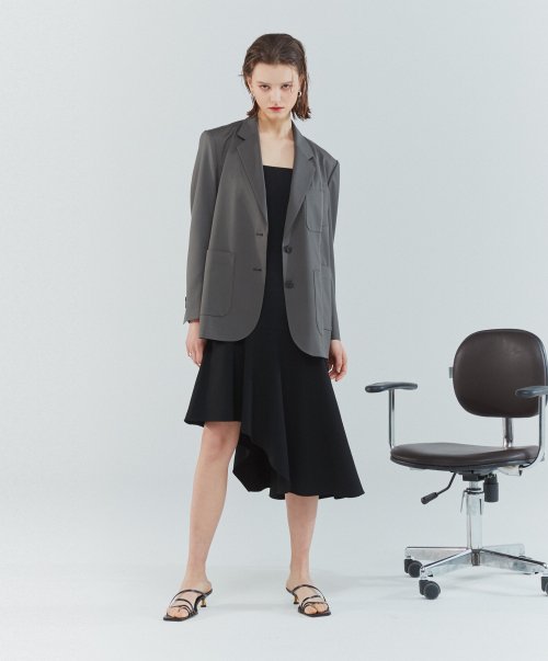 클루 드 클레어(CLUE DE CLARE) unbalanced jacket Khaki - 223,200 | 무신사 스토어