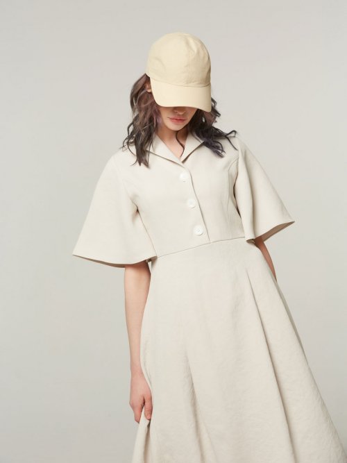 아이홀릭 캐시미어(AYIHOLIC CASHMERE) 러플 슬리브 롱드레스 그레이 - 84,500 | 무신사 스토어