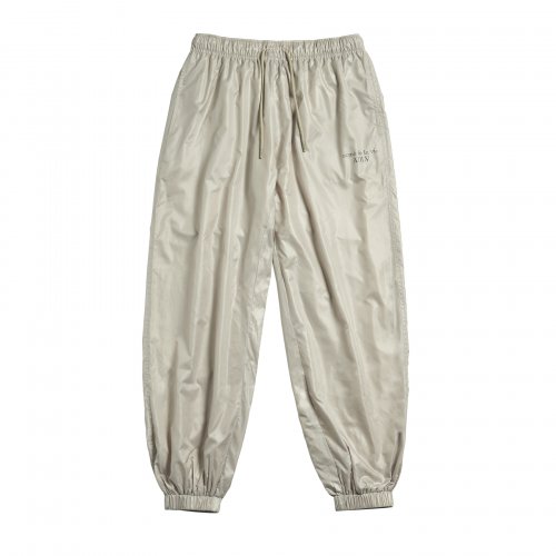 MUSINSA | acmé de la vie GLOSSY WOVEN SET-UP PANTS BEIGE
