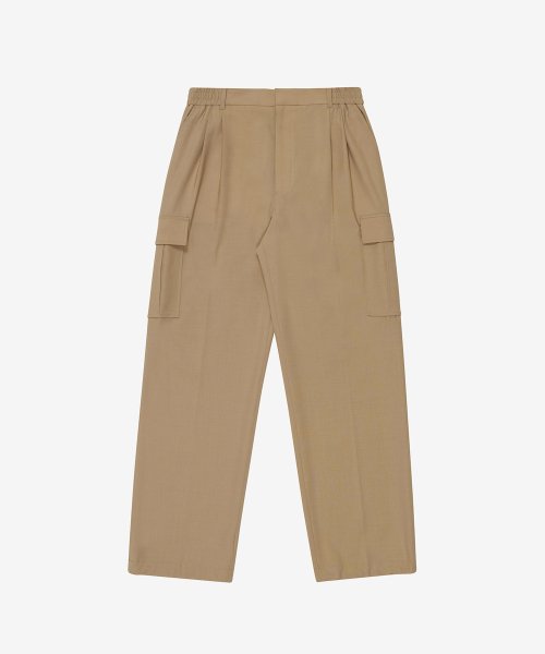 MUSINSA | DPRIQUE Pleated cargo pants – beige