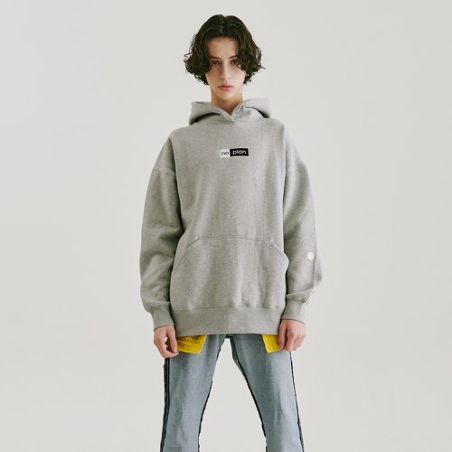 MUSINSA | Don't Ask My Plan NO PLAN BOX LOGO HOODY 4.5_GRAY