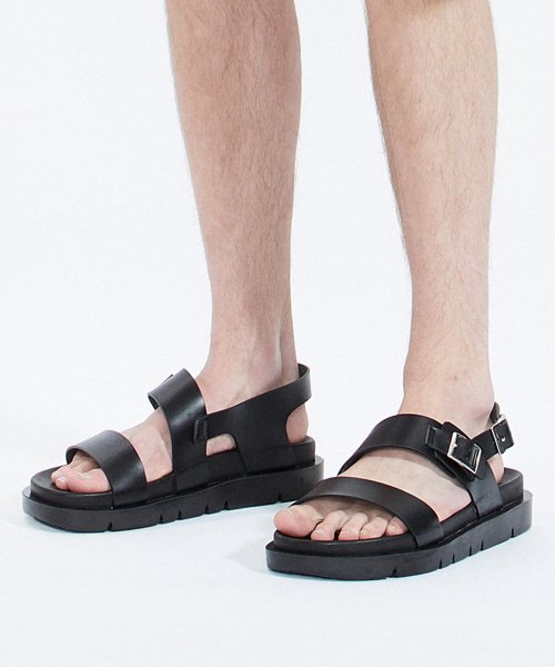 MUSINSA | YASE YASE X LAFUDGE STORE SANDALS LEATHER BLACK 646