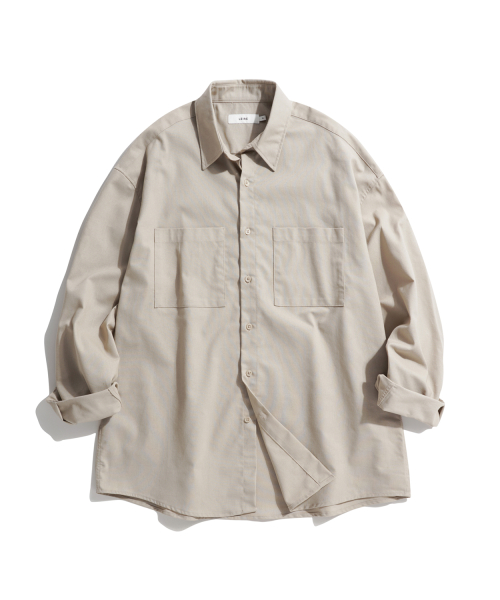 MUSINSA | LEIRE Linen Two Pocket Overfit Shirt [Beige]