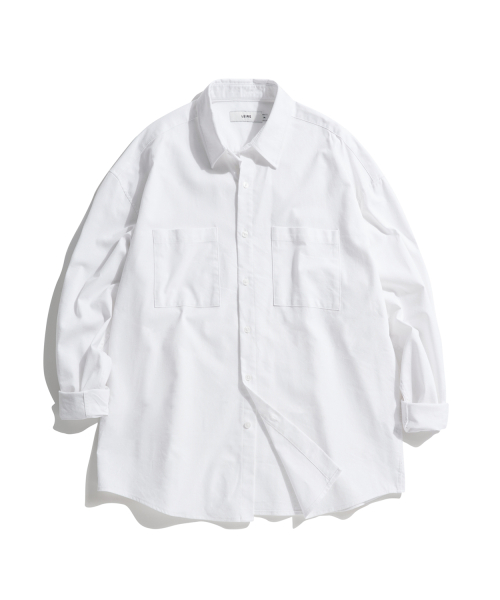MUSINSA | LEIRE Linen Two Pocket Overfit Shirt [White]