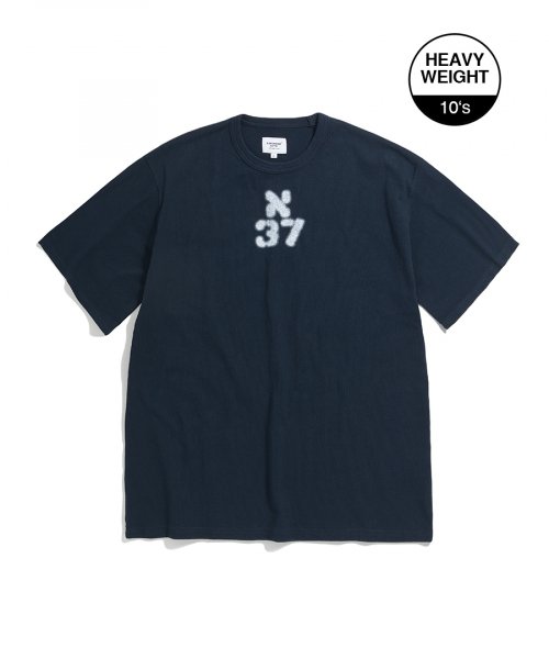 MUSINSA | ESPIONAGE N37 Stencil Heavyweight Tee Navy