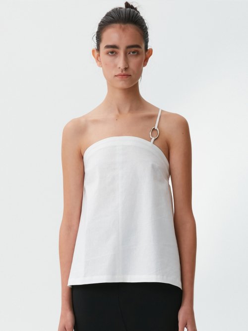 이콤마이(ECOMMAE) ONE SHOULDER RING TUBE-TOP (WHITE) - 사이즈 & 후기 | 무신사