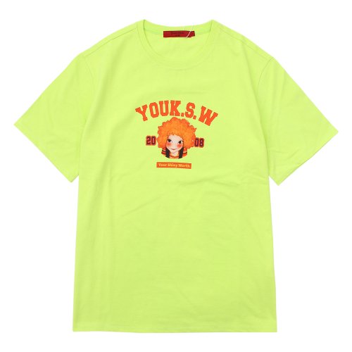 MUSINSA | YOUK SHIM WON Logo T-shirt F Green Sunny