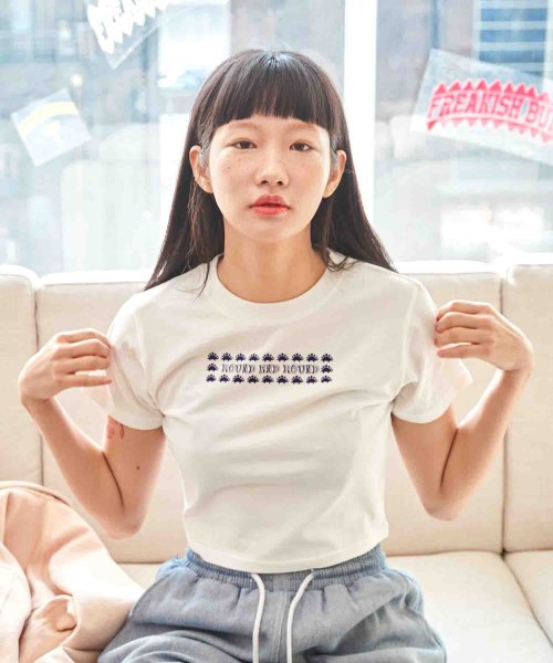 MUSINSA | FREAKISH BUILDING RNR SHORT SLEEVE CROP T-SHIRTS (WHITE)