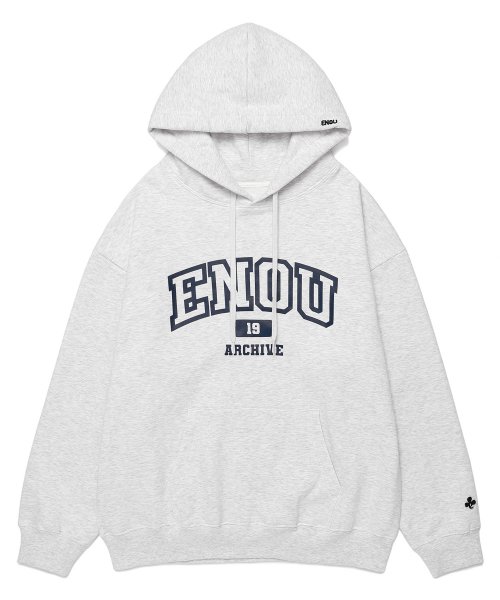 MUSINSA公式 | ENOU Archive Logo Hoodie_Gray (EN2BFM401A)