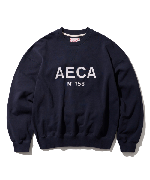 에이카화이트(AECA) BIG LOGO SWEATSHIRT-NAVY/WHITE - 사이즈 & 후기 | 무신사