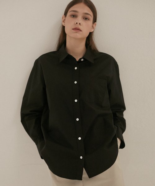MUSINSA | NONLOCAL Relaxed Classy Shirt - Black