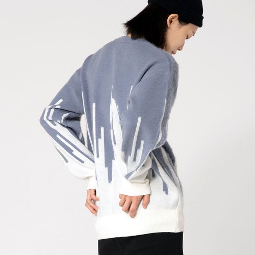 MUSINSA | D.GNAK12 Bold Matrix Code Sweater (Blue Gray)_ PB3KN0707