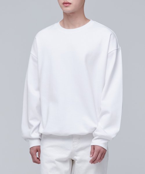 MUSINSA | MUSINSA STANDARD FLAT TERRY OVERSIZED STRING SWEATSHIRT [WHITE]