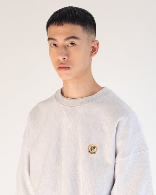 슬로우보이(SLOWBOY) [슬로우보이X아웃스탠딩]21FW OVERSIZED LOGO SWEAT MELANGE GREY ...