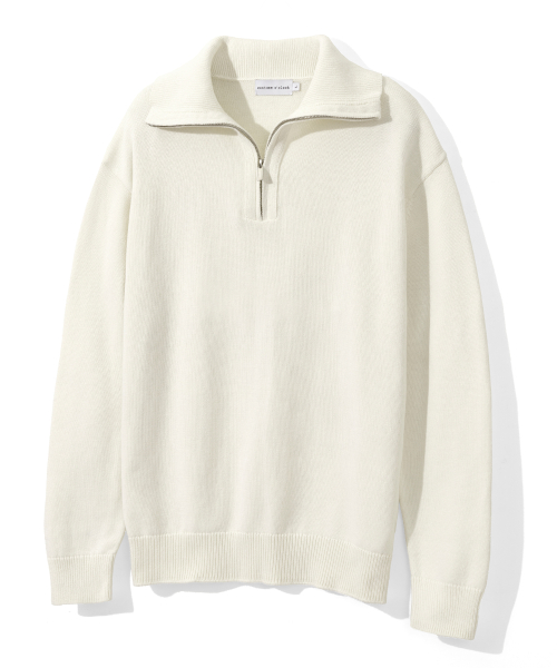 MUSINSA | COSTUME O'CLOCK CONTEMPORARY HALF ZIP SWEATER IVORY ...