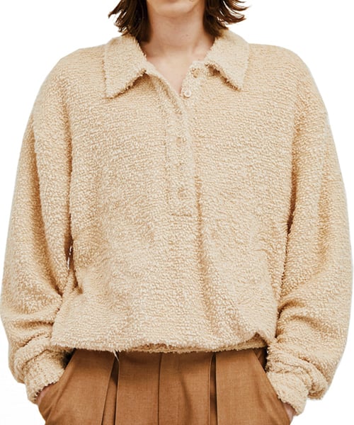 이에스씨 스튜디오(ESC STUDIO) flower knit polo mtm(beige) - 사이즈 & 후기 | 무신사